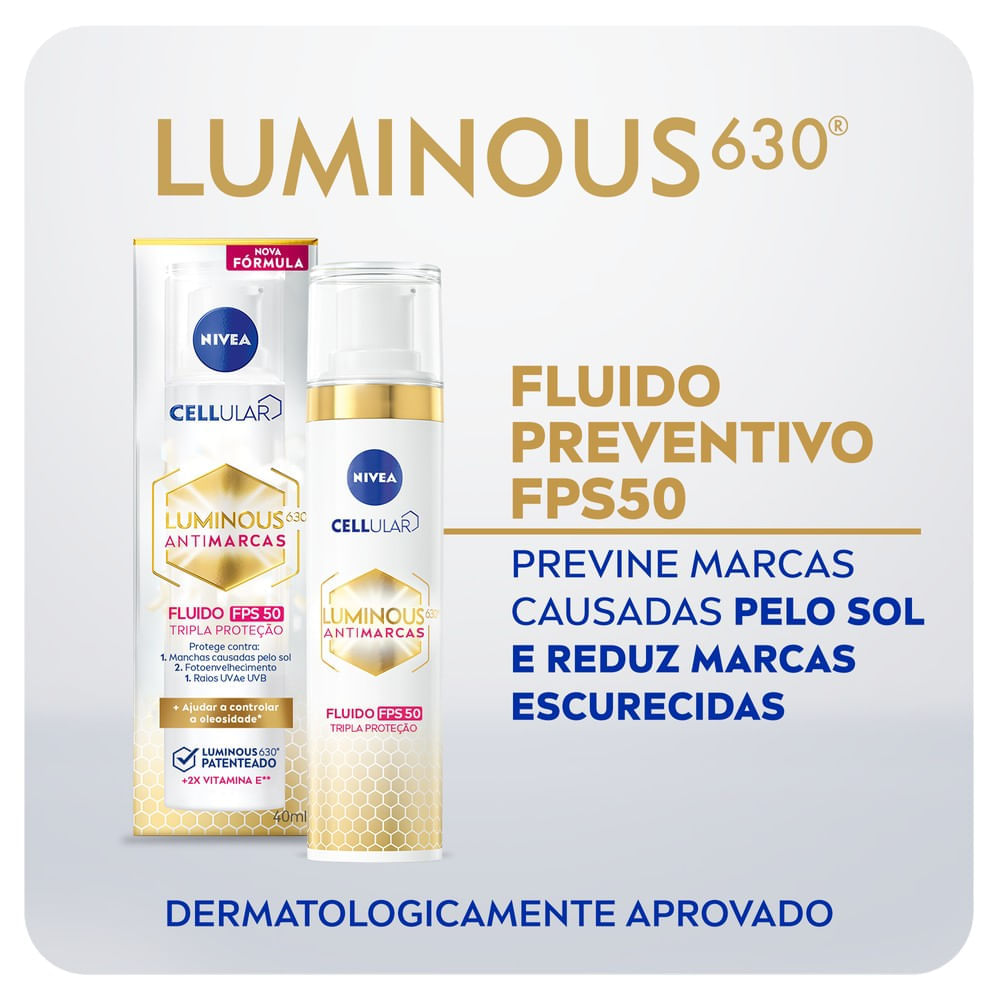 Creme Facial Nívea Cel Luminous 630 Dia 40ml - Natus farma